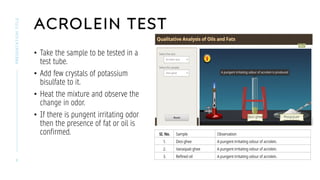 Qualitative Analysis of Oils and Fats.pdf | Chemistry | Science