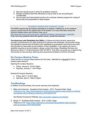 Qualitative Analysis Syllabus Final | PDF