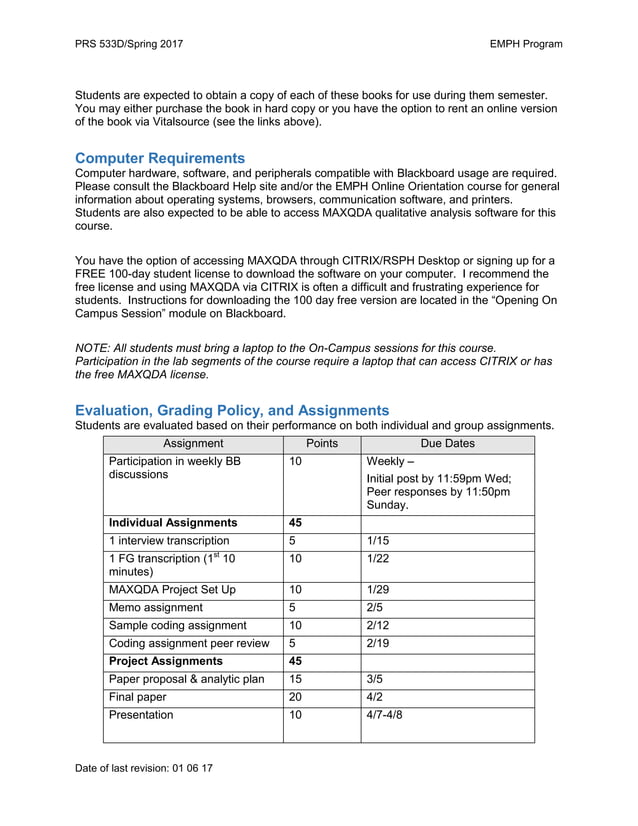 Qualitative Analysis Syllabus Final | PDF