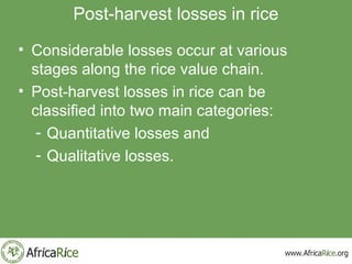 Qualitative and quantitative losses in rice 23112011 | PPT