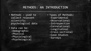 Qualitative and quantitative methods - Psychology | PPTX | Educational ...