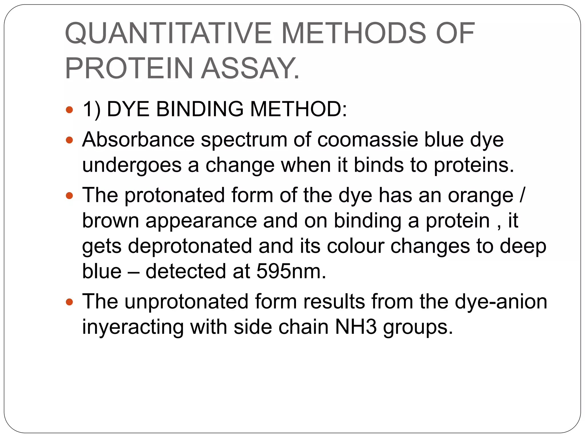Qualitative and quantitative techniques of protein analysis | PPTX