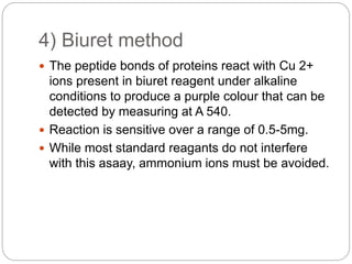 Qualitative and quantitative techniques of protein analysis | PPTX