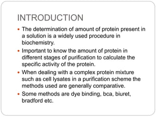 Qualitative and quantitative techniques of protein analysis | PPTX
