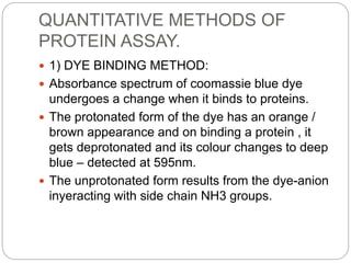 Qualitative and quantitative techniques of protein analysis | PPTX