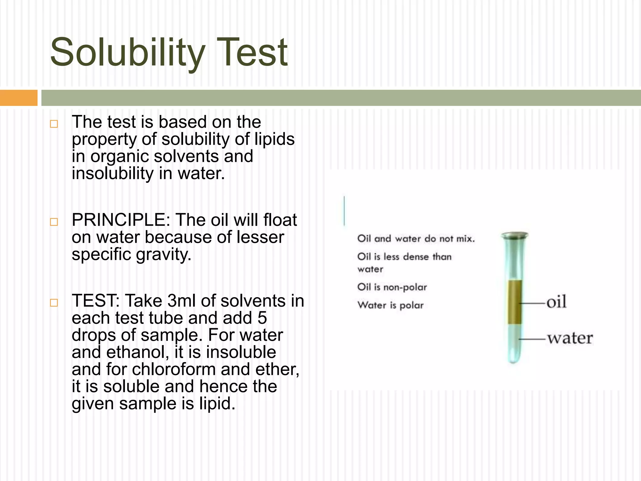 Qualitative and quantitative tests for lipids | PPTX