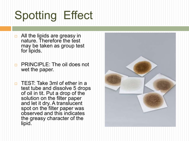 Qualitative and quantitative tests for lipids | PPTX | Chemistry | Science
