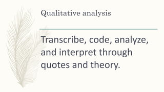 Qualitative approaches in social science | PPTX