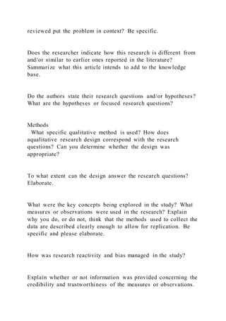 Qualitative Article Review and CritiqueIn approximately 7-10 p | DOCX