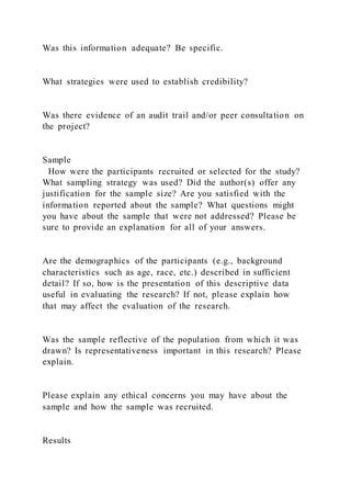 Qualitative Article Review and CritiqueIn approximately 7-10 p | DOCX