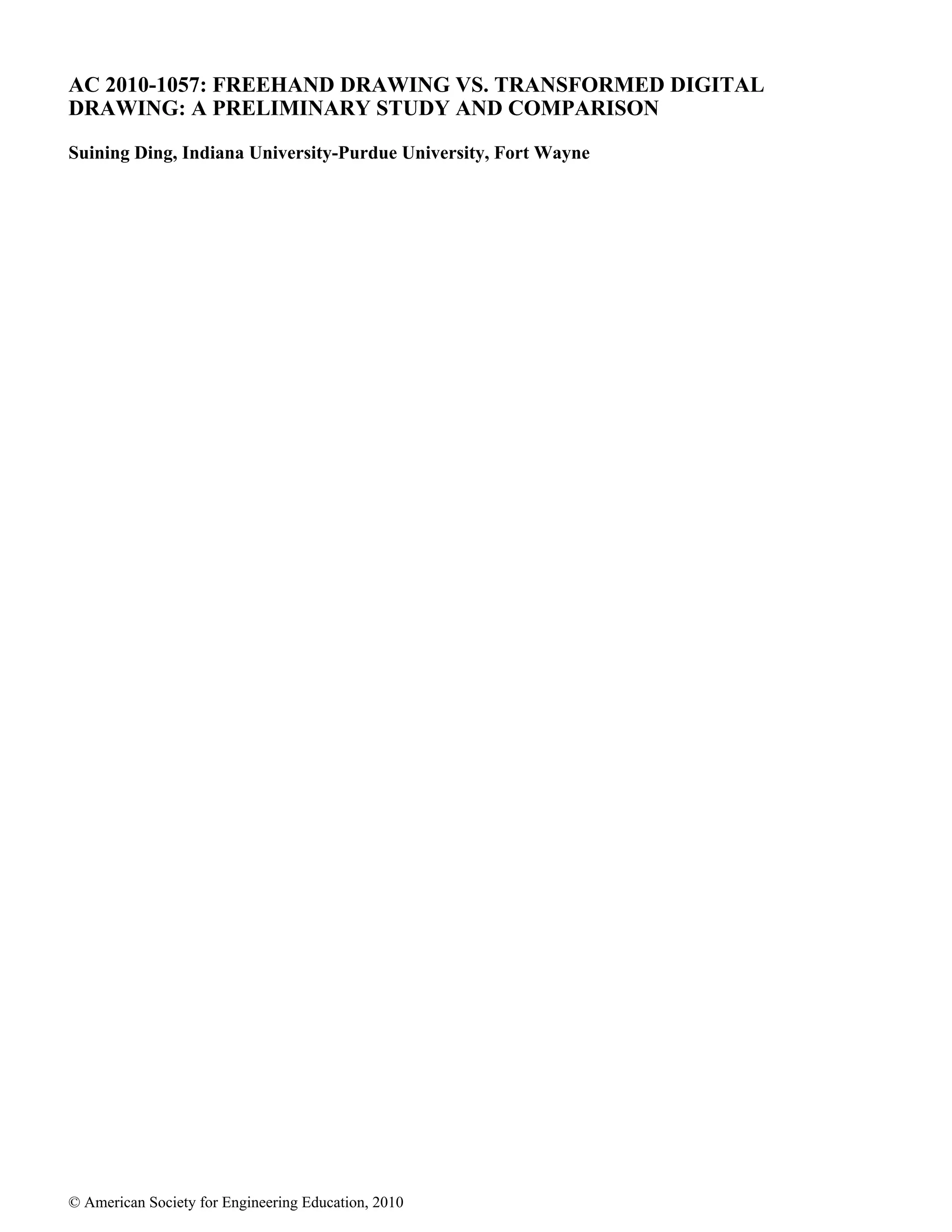 Freehand Drawing VS Transformed Digital Drawing | PDF