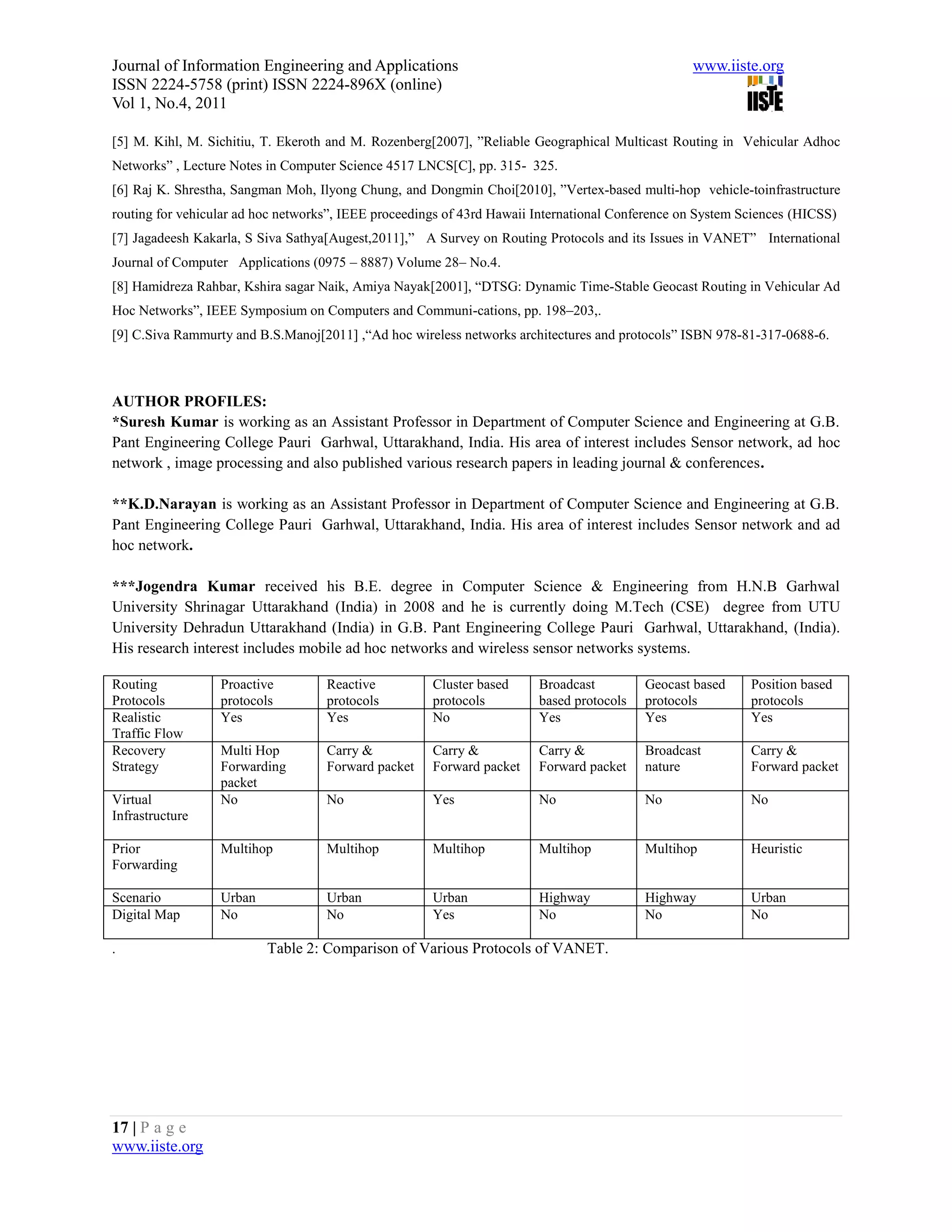 Qualitative Based Comparison Of Routing Protocols For Vanet1212final Pdf