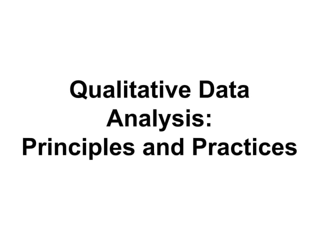 Qualitative Data Analysis | PPT
