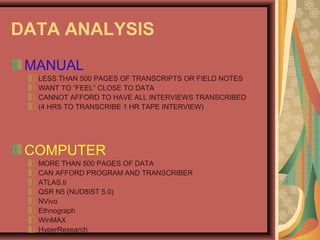 Qualitative data analysis | PPT