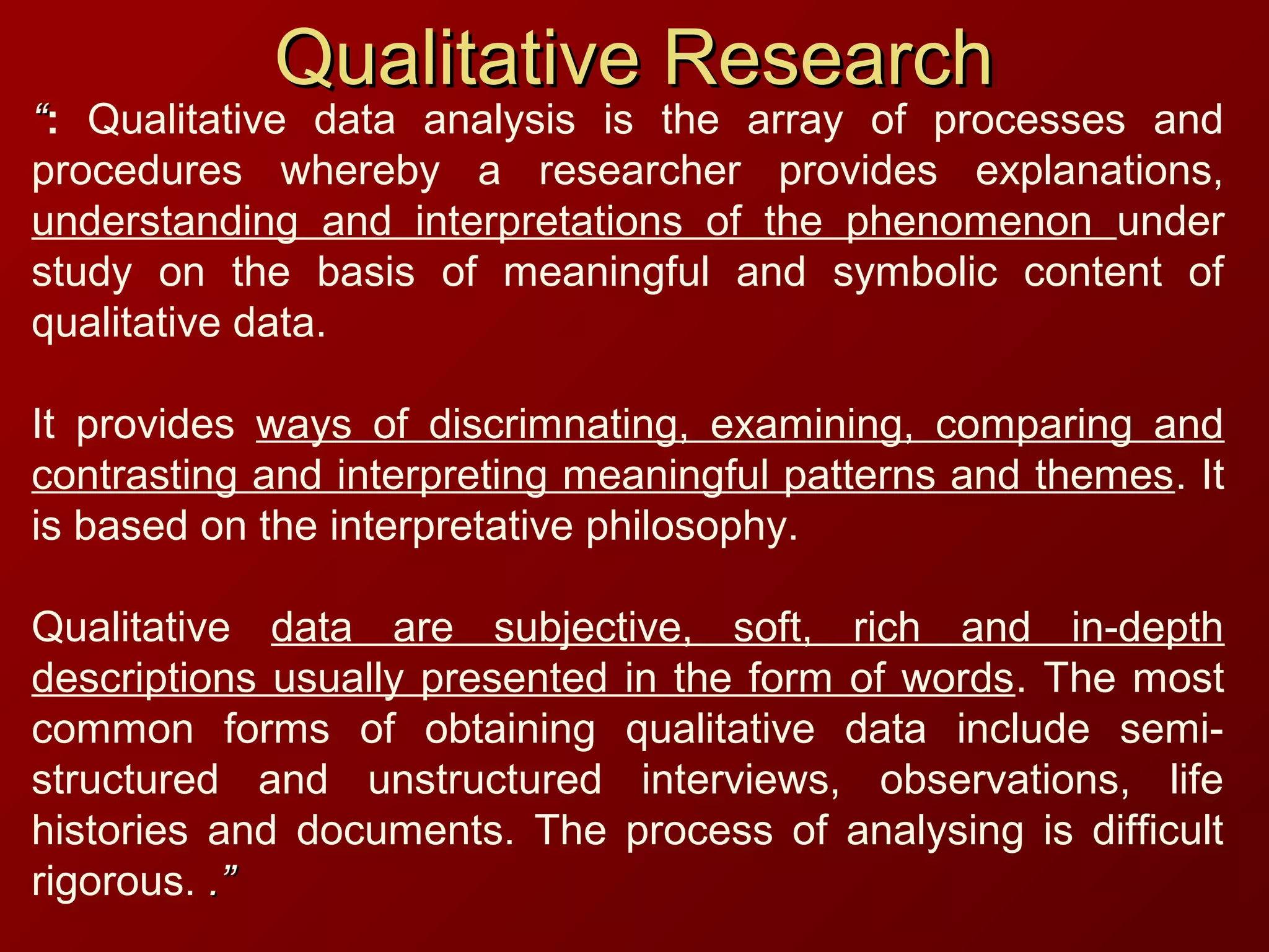 Qualitative data analysis | PPT