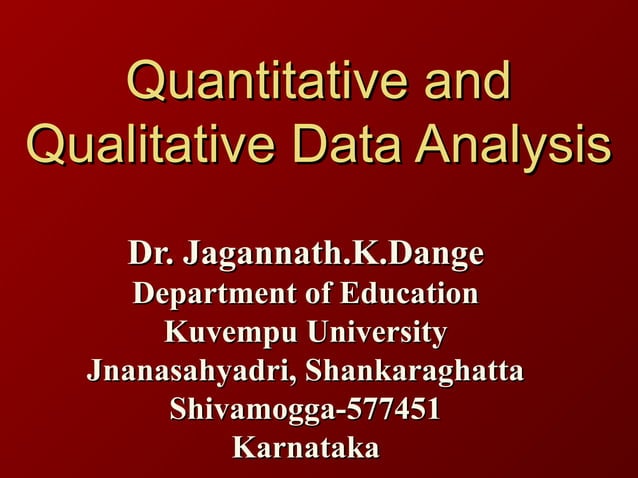 Qualitative data analysis | PPT