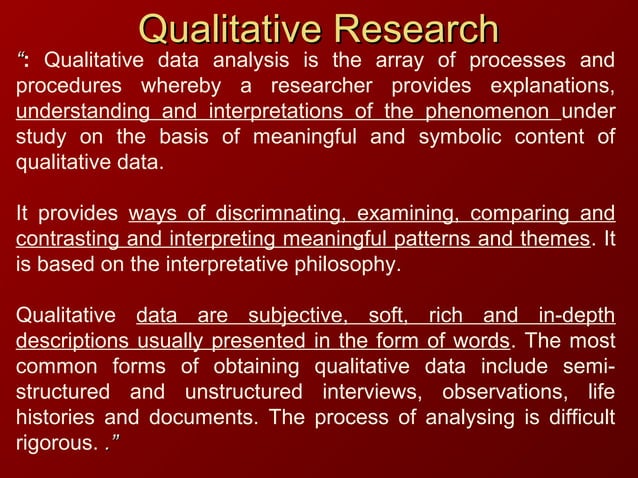 Qualitative data analysis | PPT