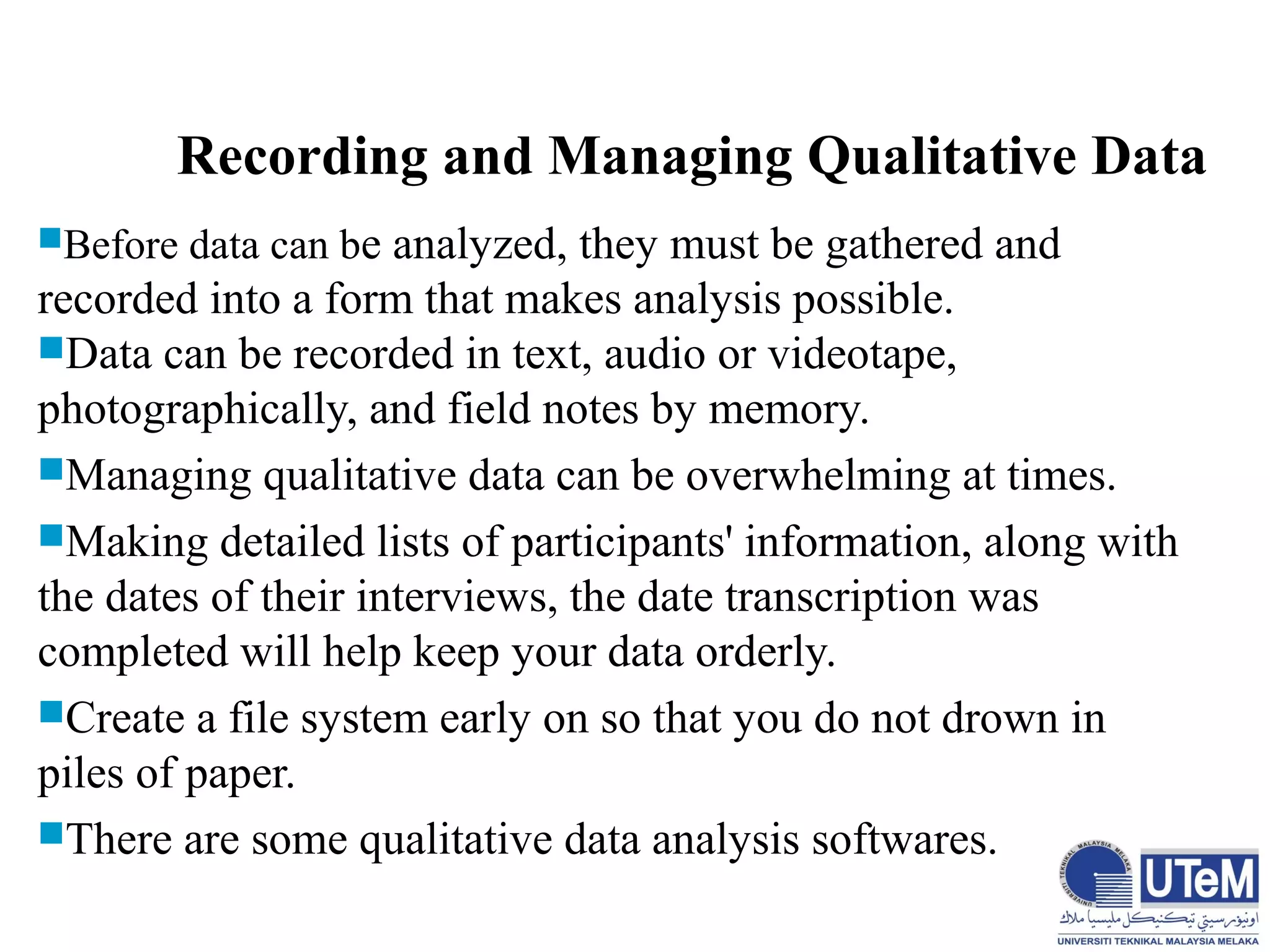 Qualitative Data Analysis | PPT