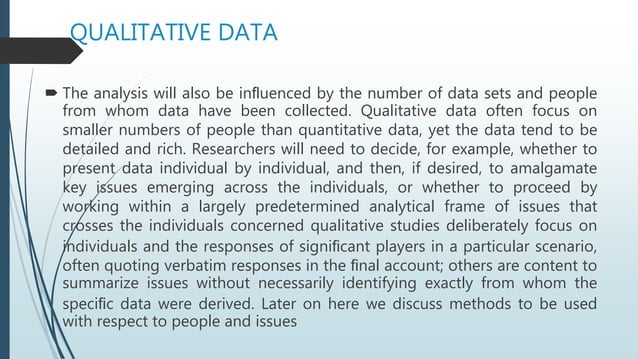 Qualitative data analysis | PPTX | Programming Languages | Computing