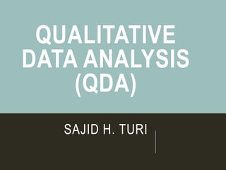 QUALITATIVE DATA ANALYSIS.ppt | Educational Assessment | Education