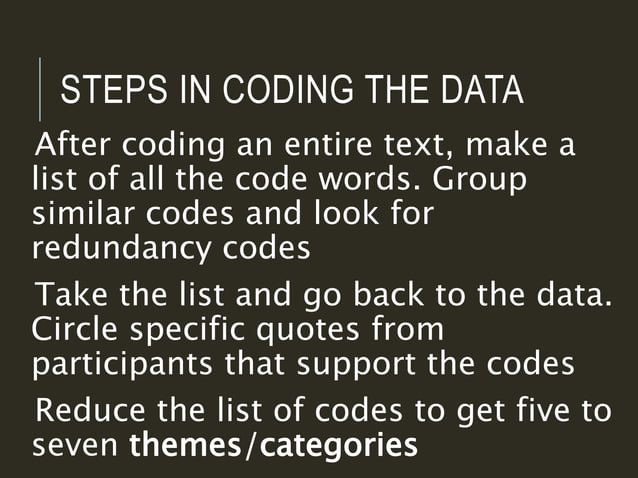 QUALITATIVE DATA ANALYSIS.ppt | Educational Assessment | Education