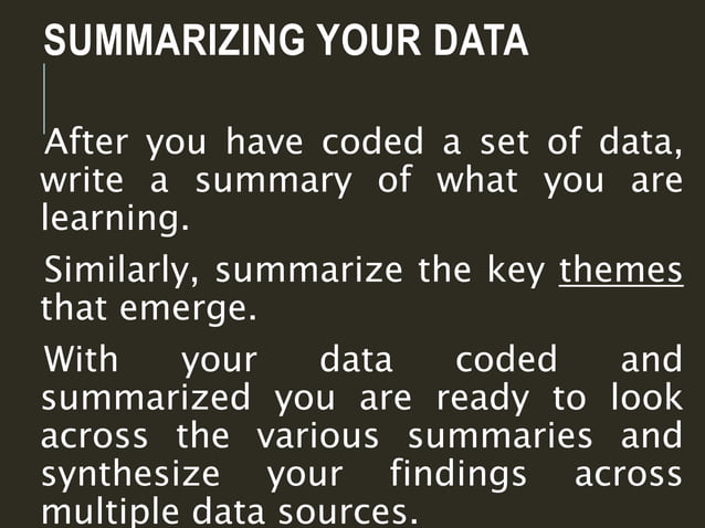 QUALITATIVE DATA ANALYSIS.ppt | Educational Assessment | Education