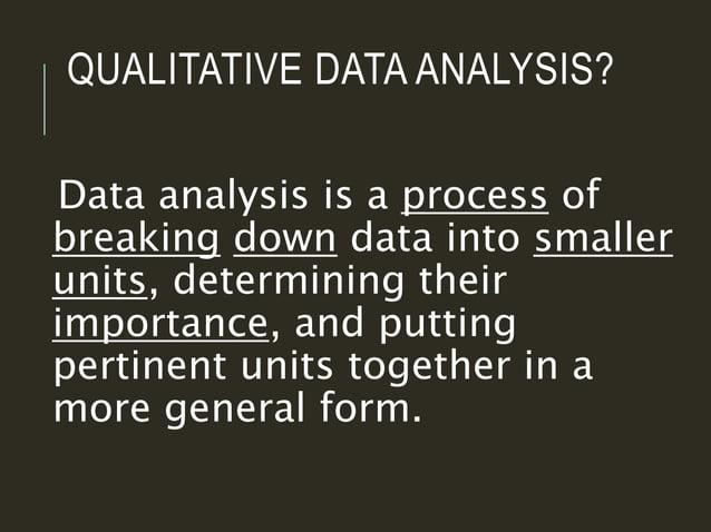 QUALITATIVE DATA ANALYSIS.ppt | Educational Assessment | Education