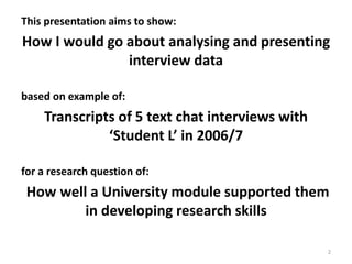 Qualitative data analysis - Student L | PPT