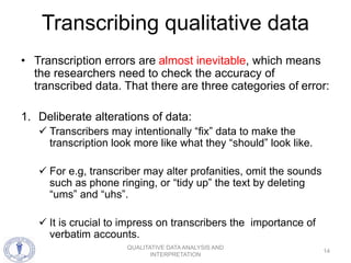 Qualitative Data Analysis and Interpretation | PPTX
