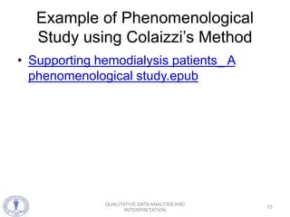 Qualitative Data Analysis and Interpretation | PPTX