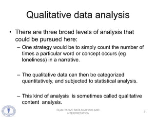 Qualitative Data Analysis and Interpretation | PPT
