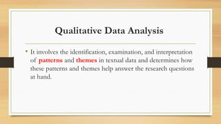 Qualitative Data Analysis Coding in Qualitative Research | PPTX