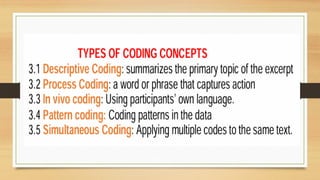 Qualitative Data Analysis Coding in Qualitative Research | PPTX