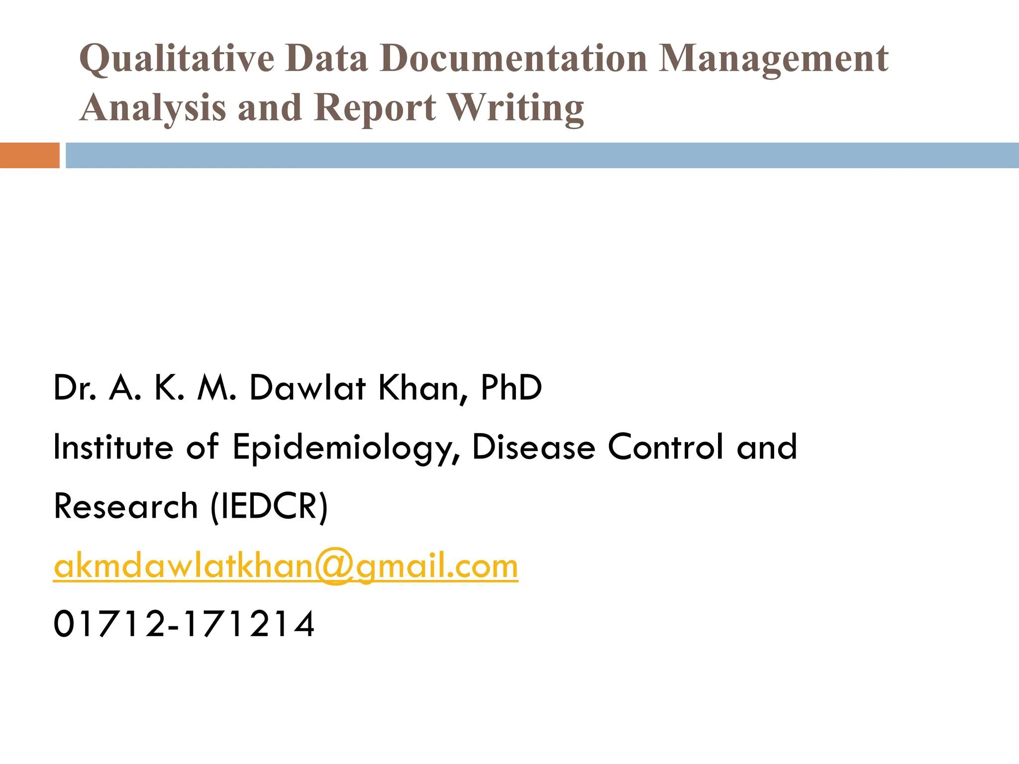 Qualitative data management analyis and report writing | PDF