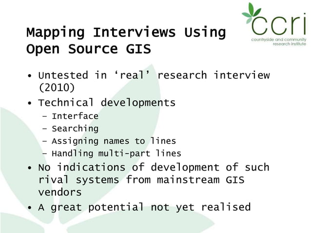 Qualitative GIS by Rob Berry @rural_gis | PPT