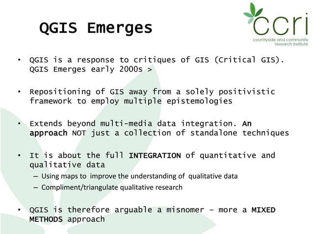 Qualitative GIS by Rob Berry @rural_gis | PPT