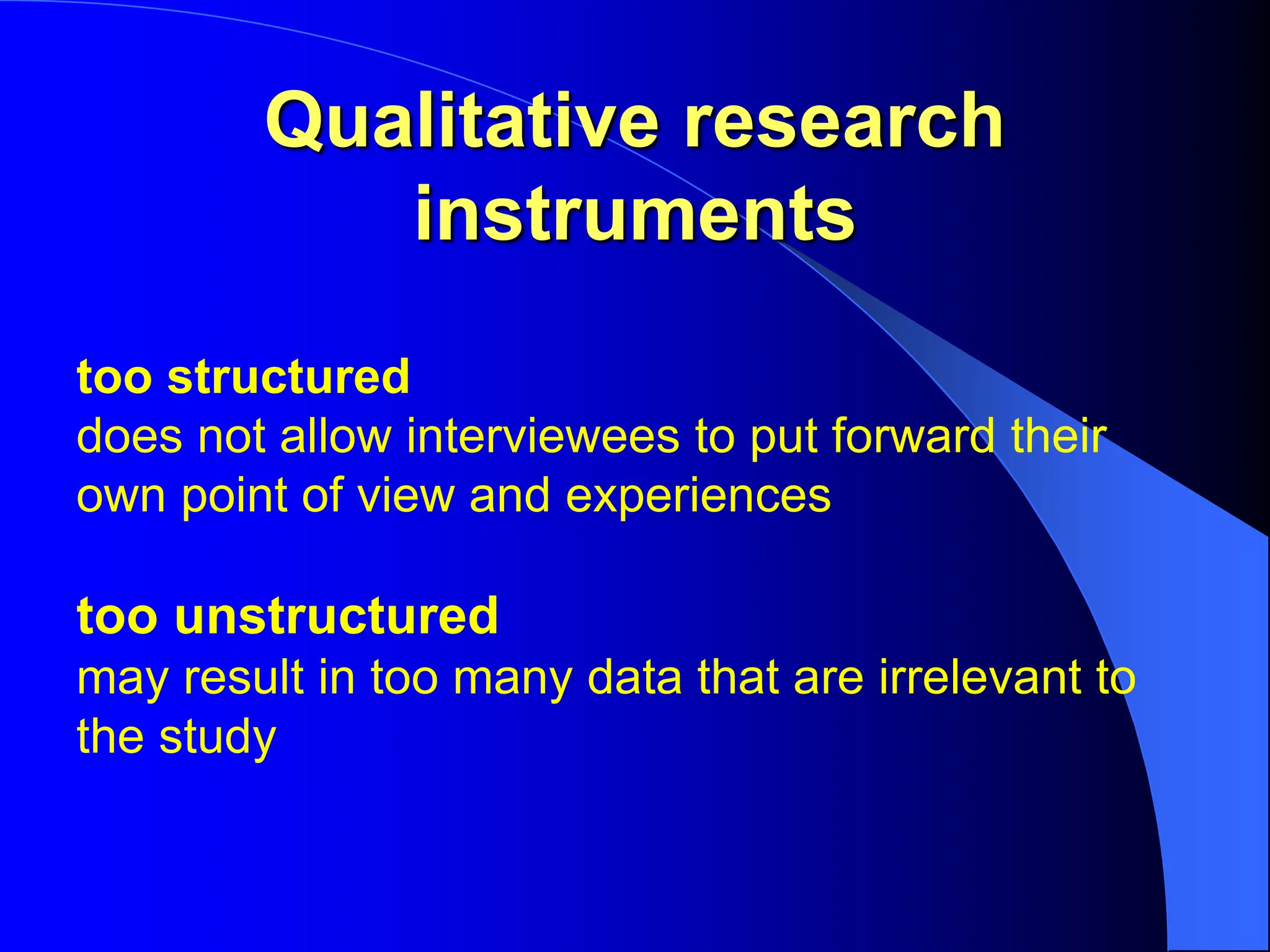 Data Collection Instruments In Qualitative Research Ppt Resume