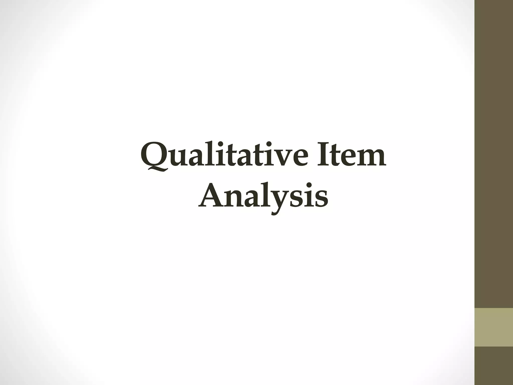 Qualitative item analysis | PPTX