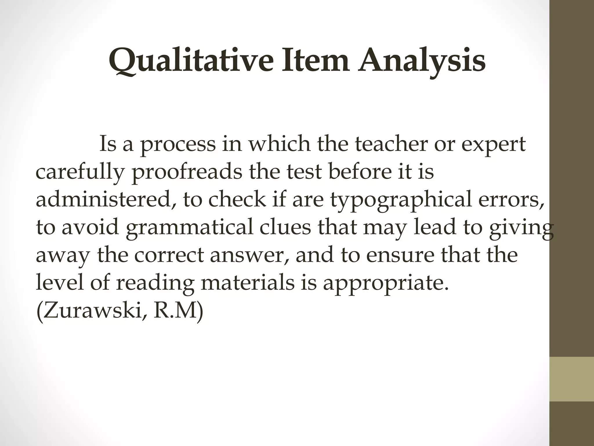 Qualitative item analysis | PPTX