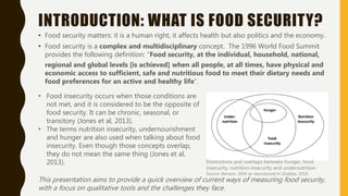 Measuring food security: Challenges in qualitative assessment - EDRD ...