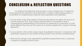 Measuring food security: Challenges in qualitative assessment - EDRD ...