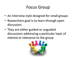 Qualitative methods:focus groups | PPTX