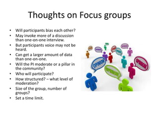 Qualitative methods:focus groups | PPTX