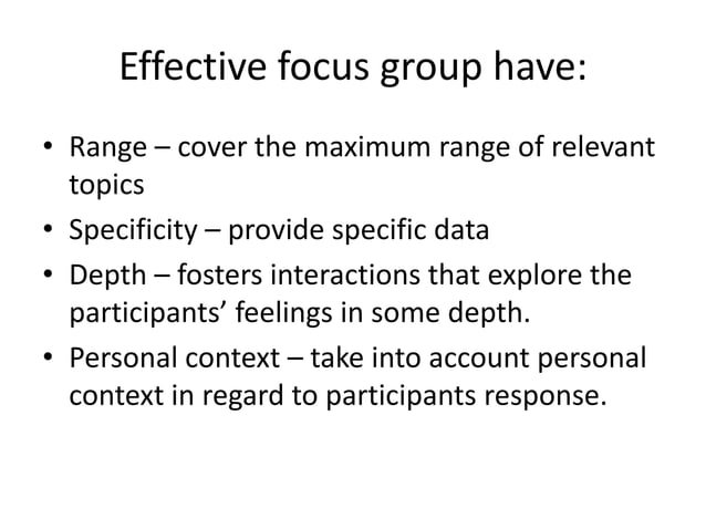 Qualitative methods:focus groups | PPTX