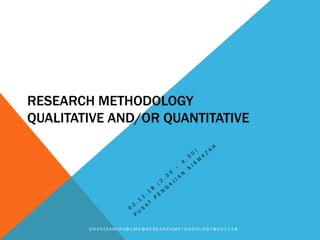 Qualitative quantitative mixed method 2018 | PPT