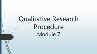 Qualitative report | PPT