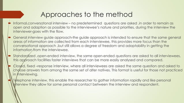 Qualitative reseach interviews. | PPTX