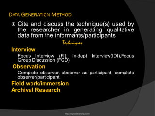 Guidelines to Qualitative Researches | PDF