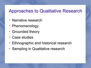 Qualitative research in Education | PPT