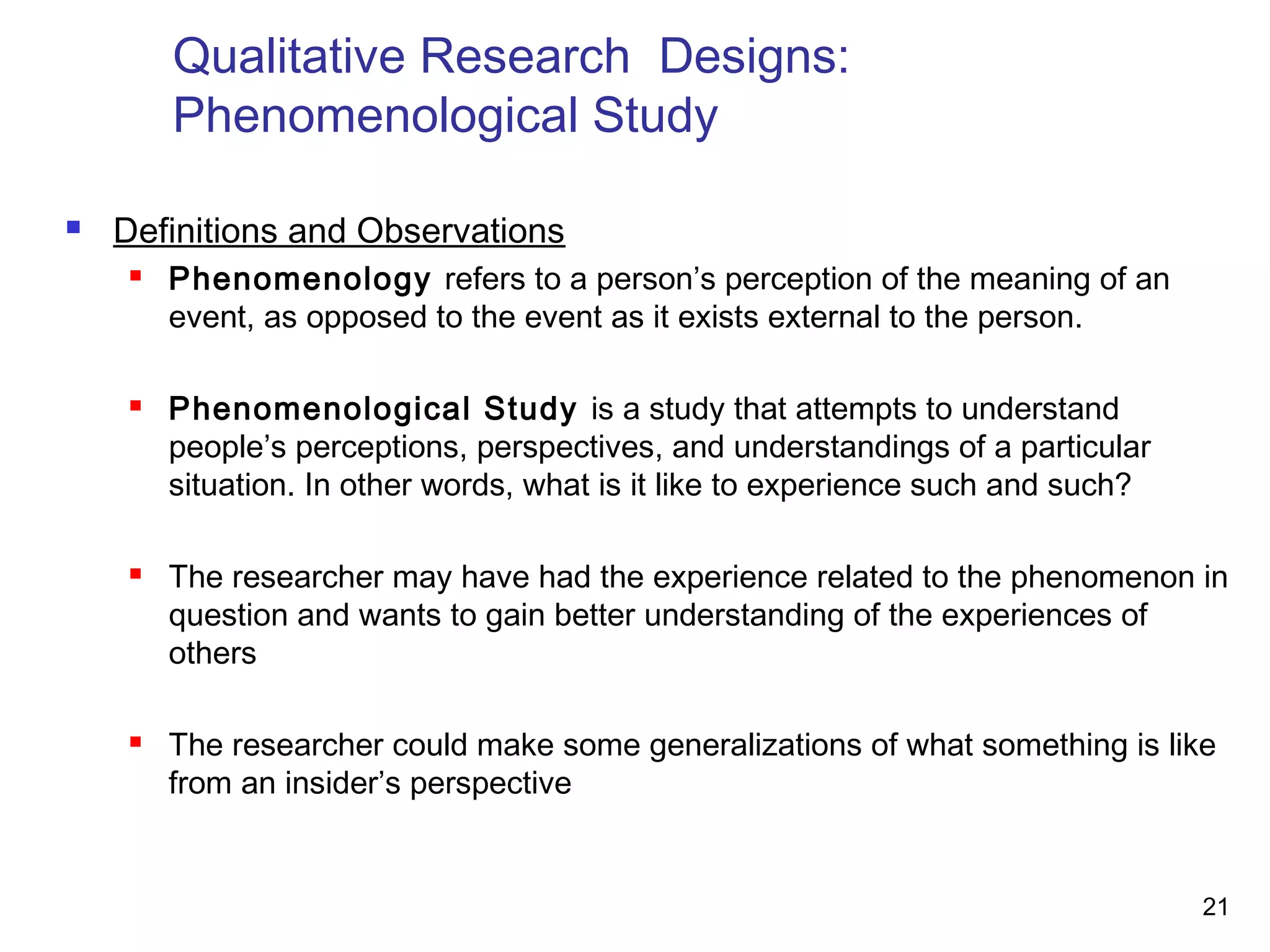 Qualitative research designs | PPT